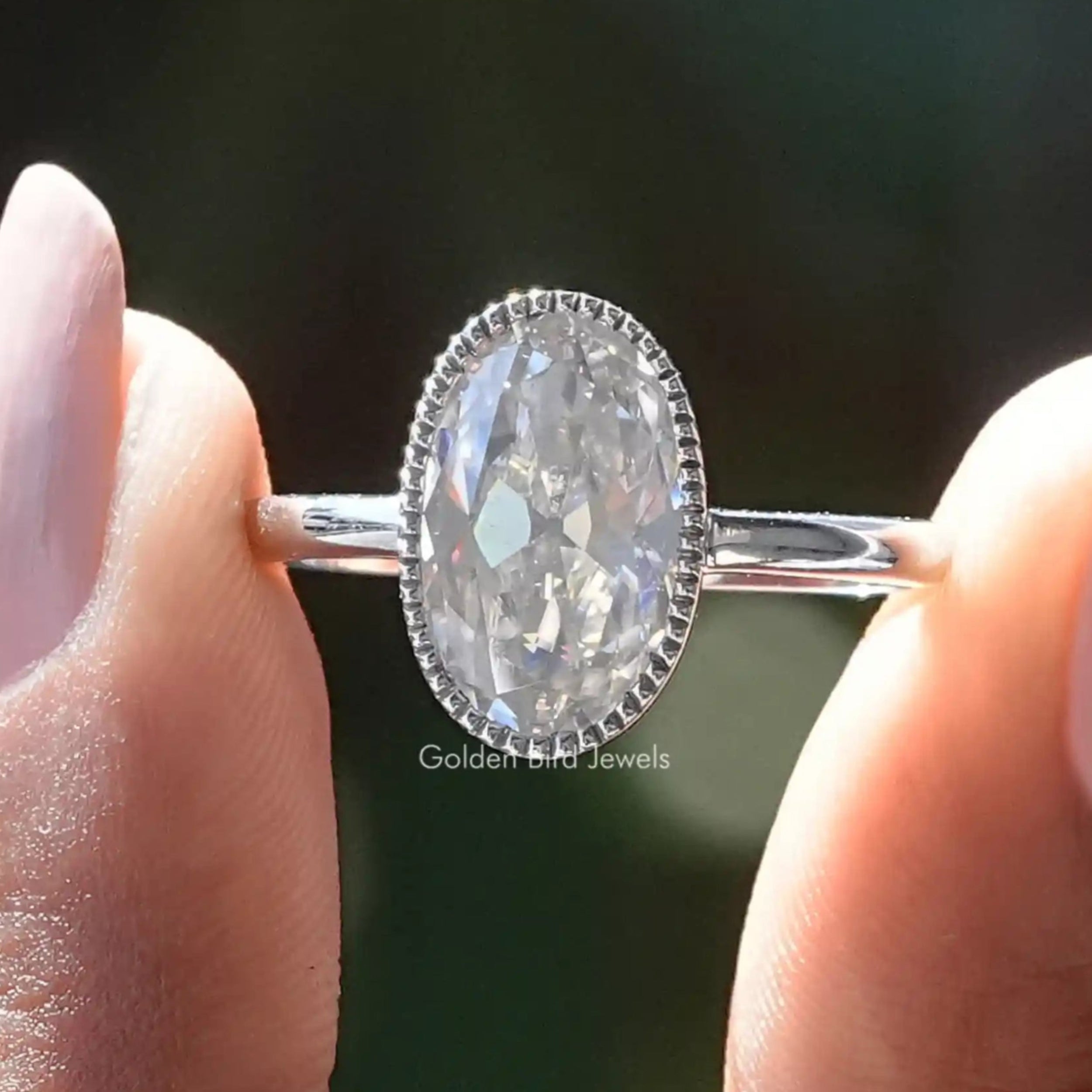 Bezel Set Old Mine Oval Ring