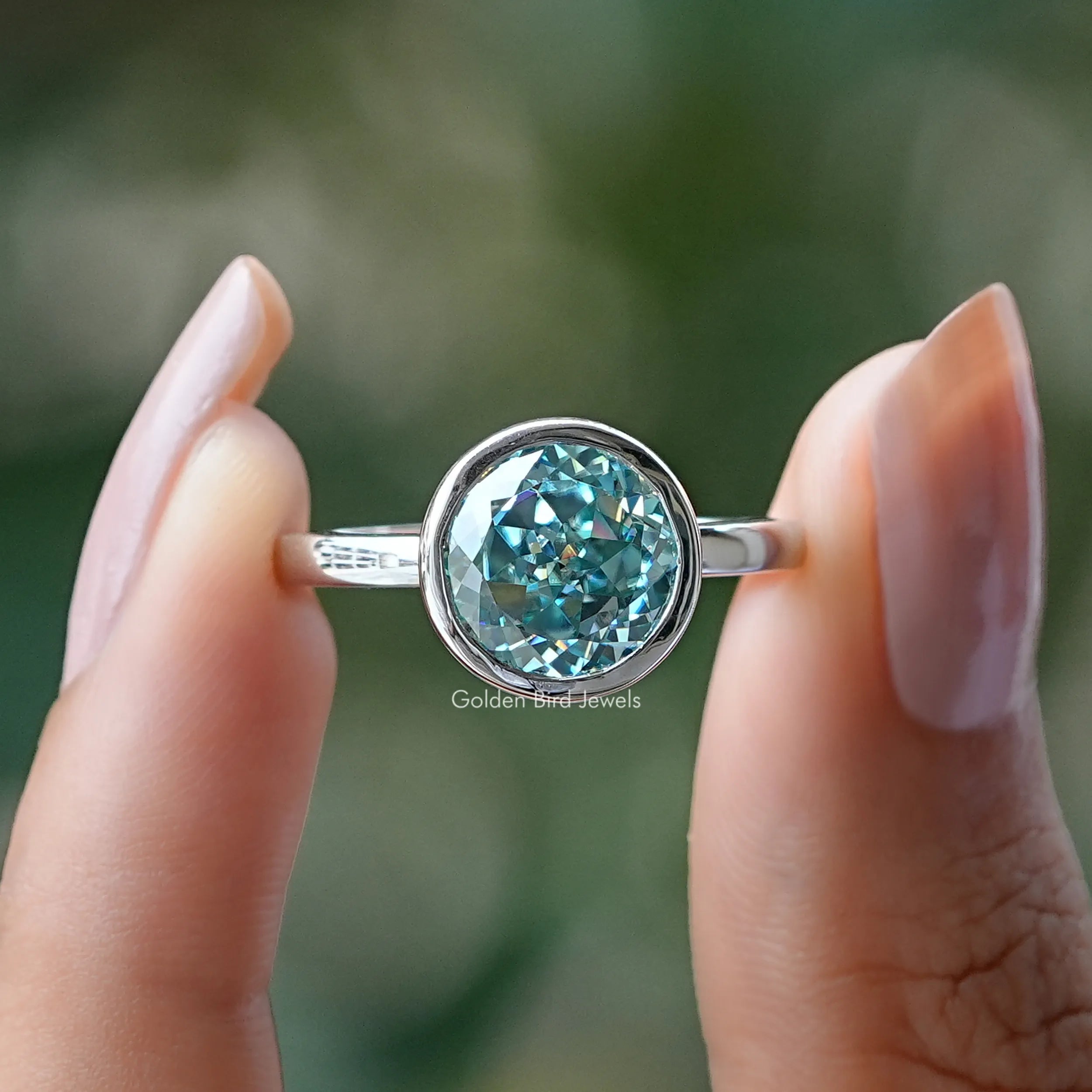 Portuguese Cut Round Bezel Set Ring