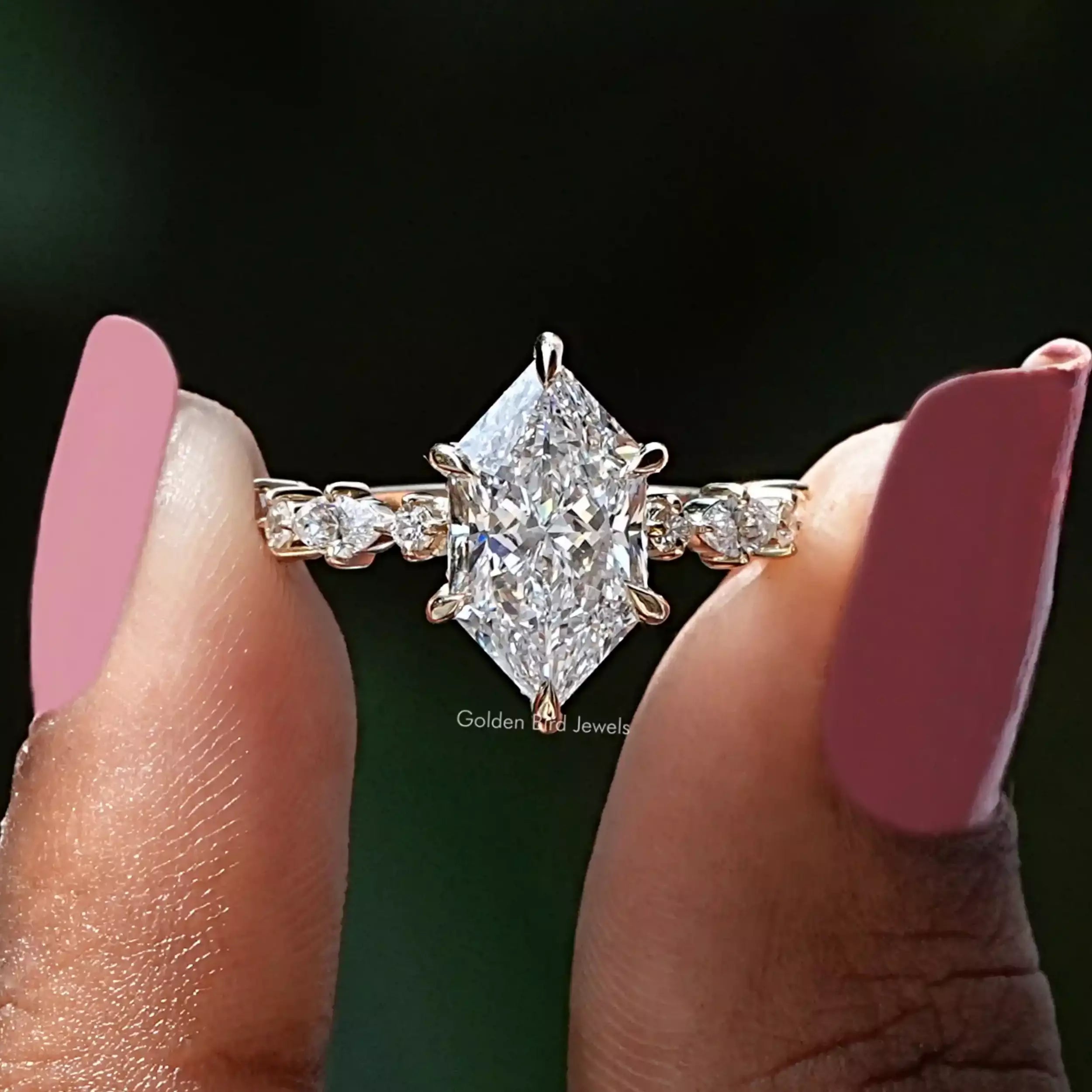 Dutch Marquise Lab Diamond Accent Ring