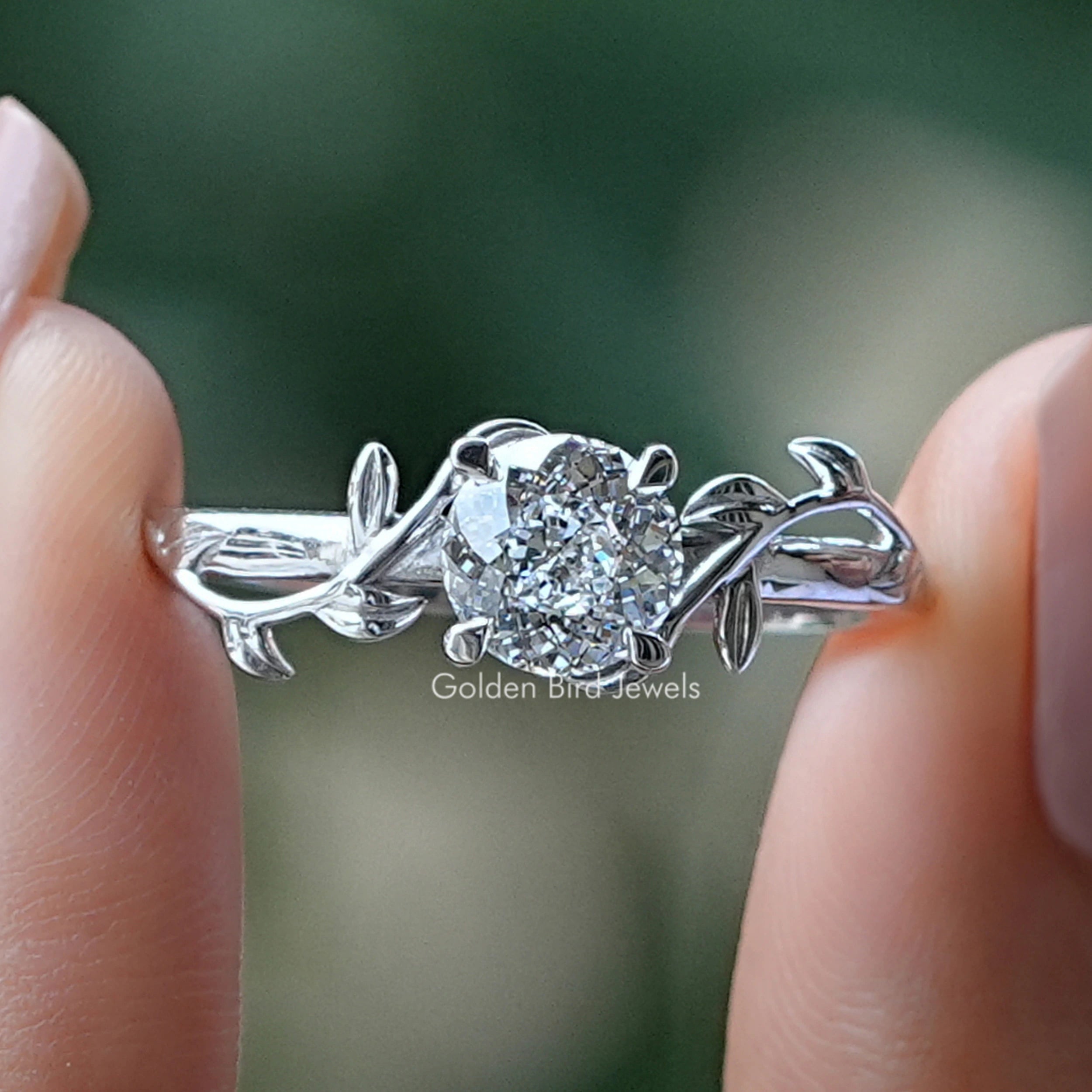 Lab Diamond Portuguese Cut Round Ring – goldenbirdjewels