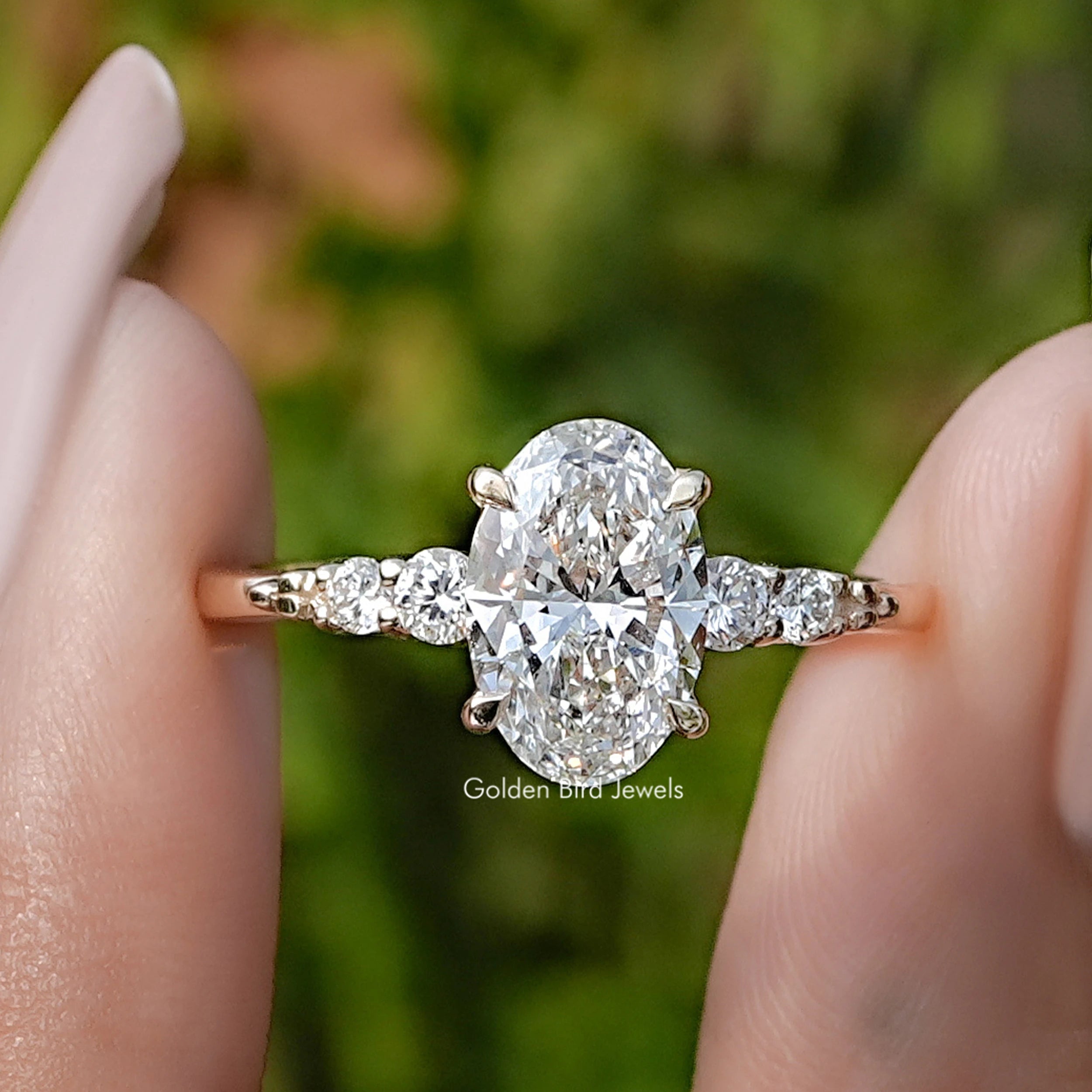 Oval And Round Cut Five Stone Ring