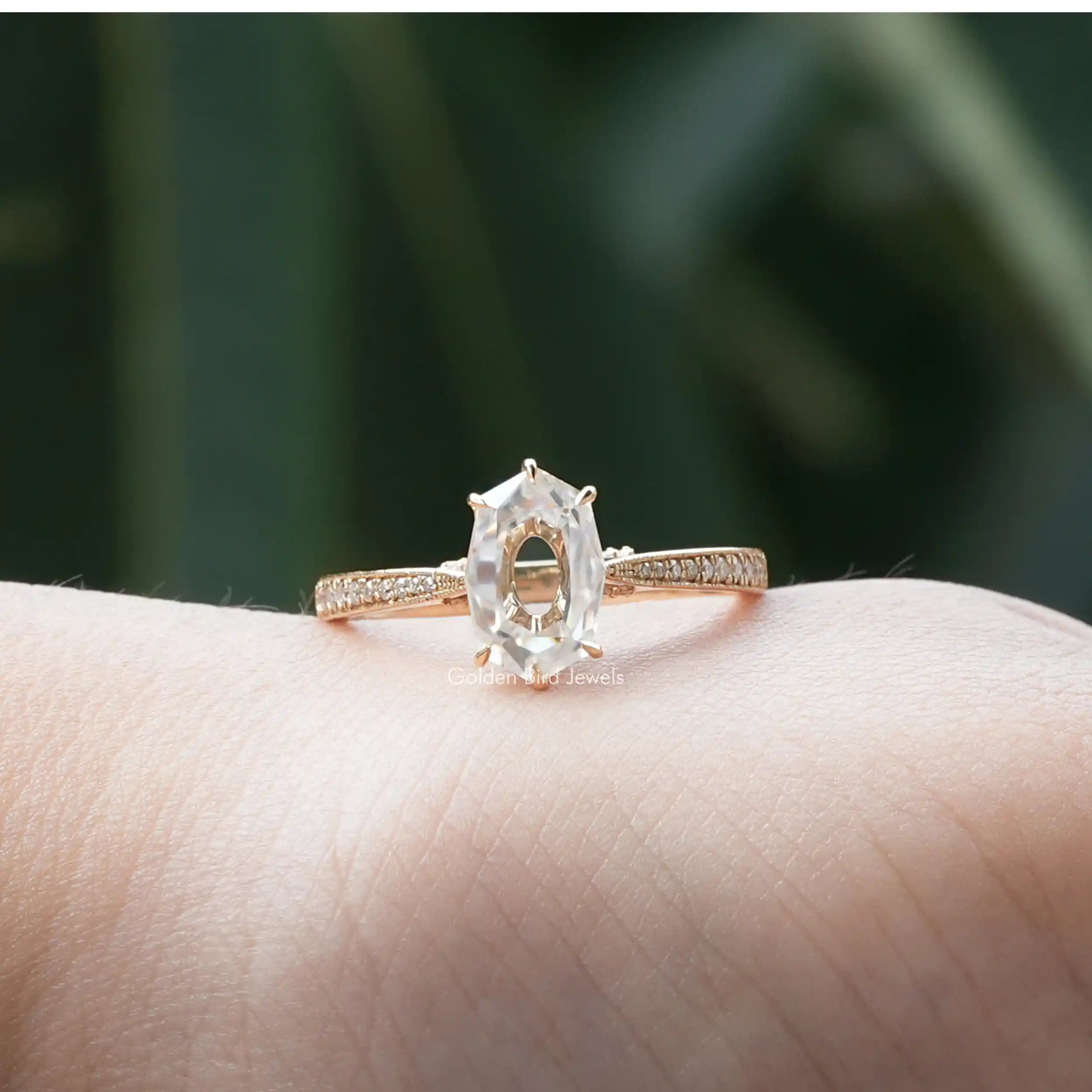 Portrait Hexagon Cut Engagement Ring