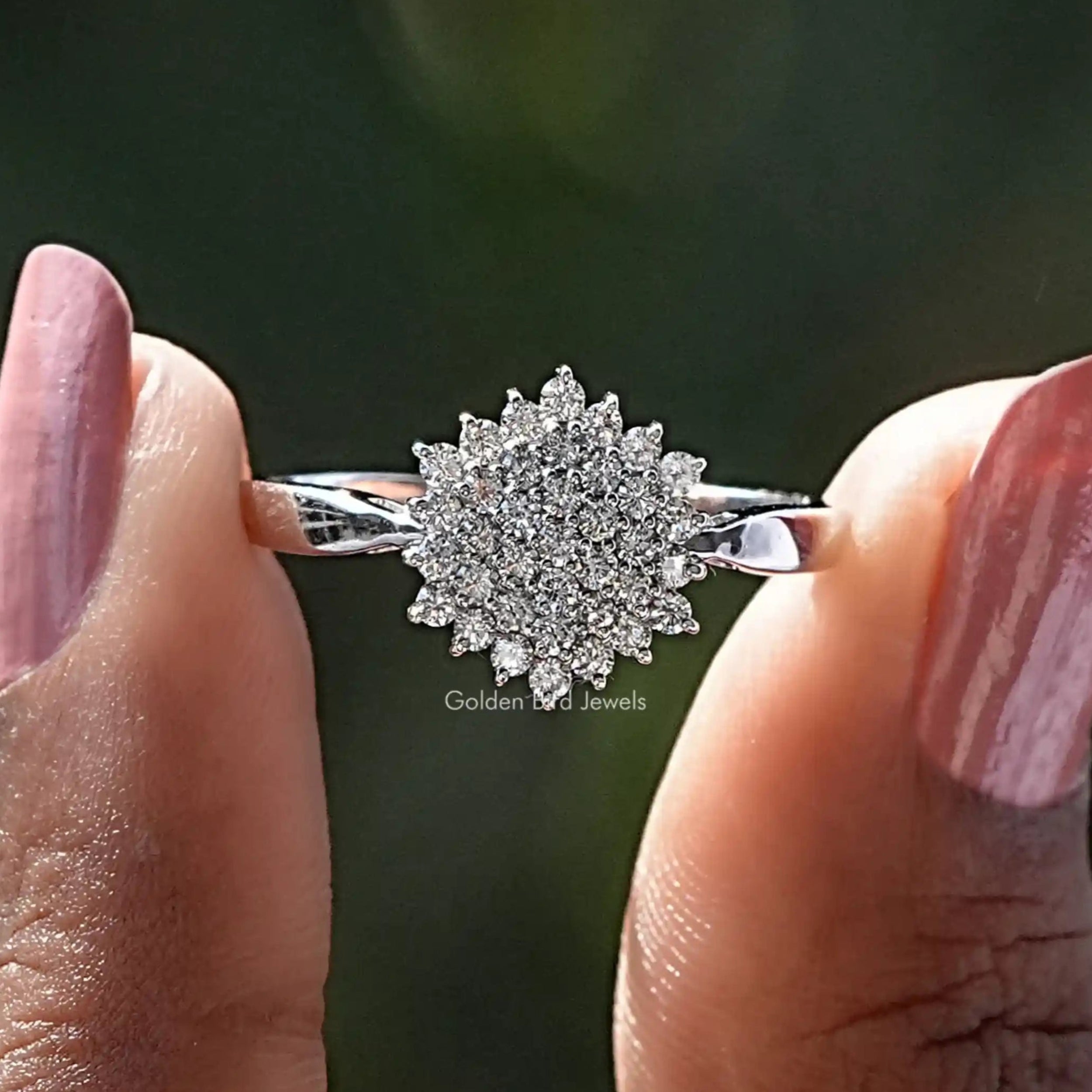 Round Lab Grown Diamond Cluster Ring