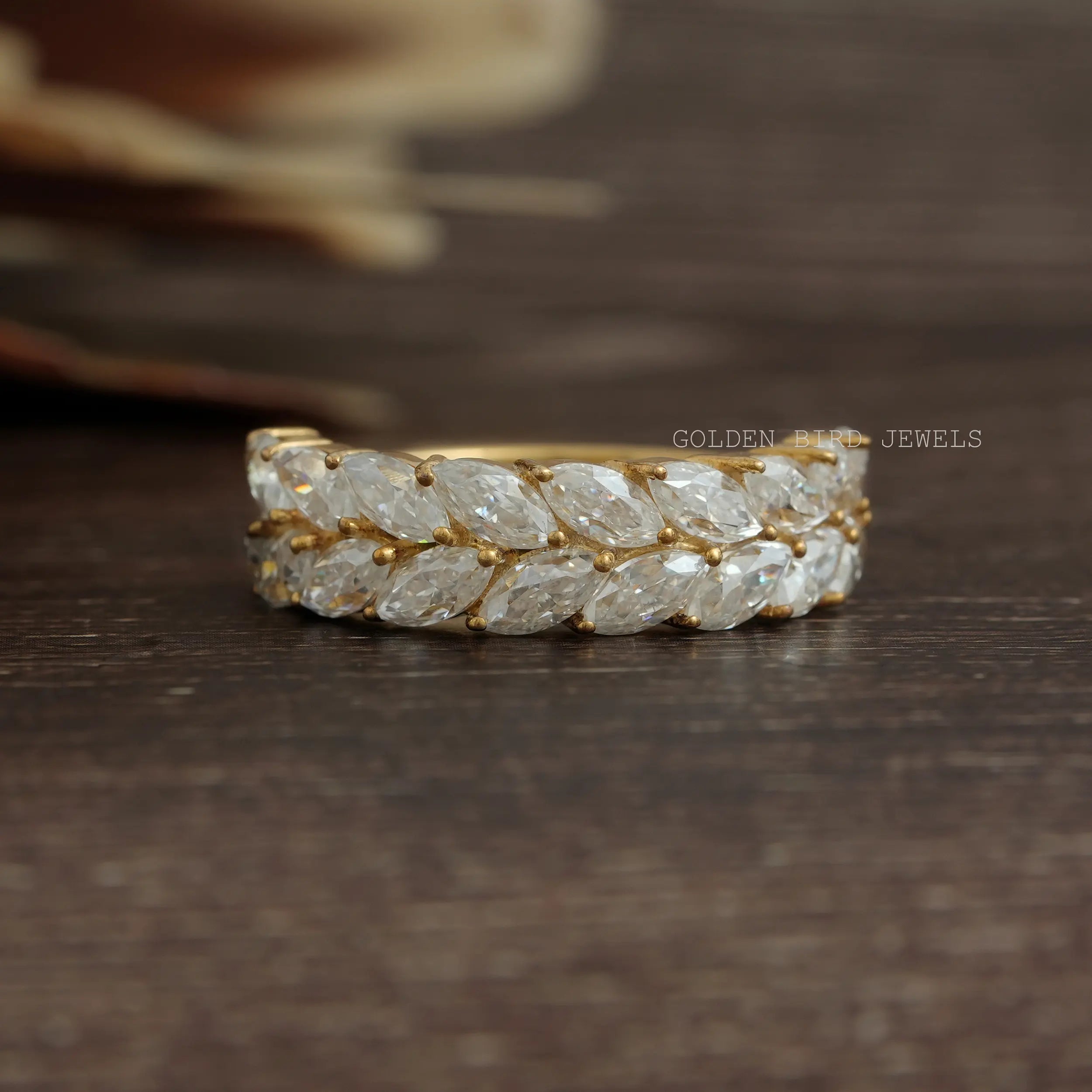 Marquise Cut Wedding Band